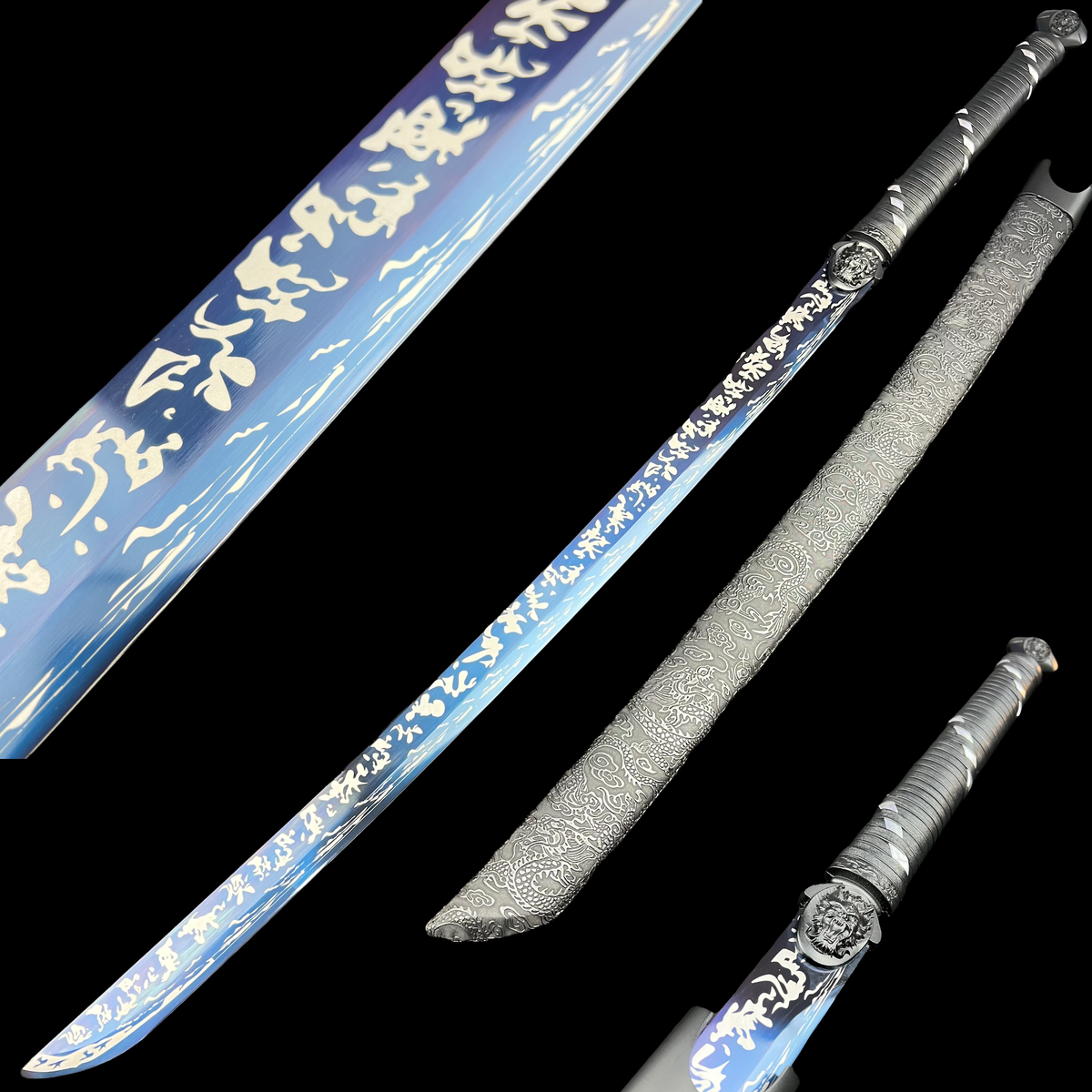 65Mn Spring Steel Hand Forged 46″ Dragon Katana Sword | Blade City