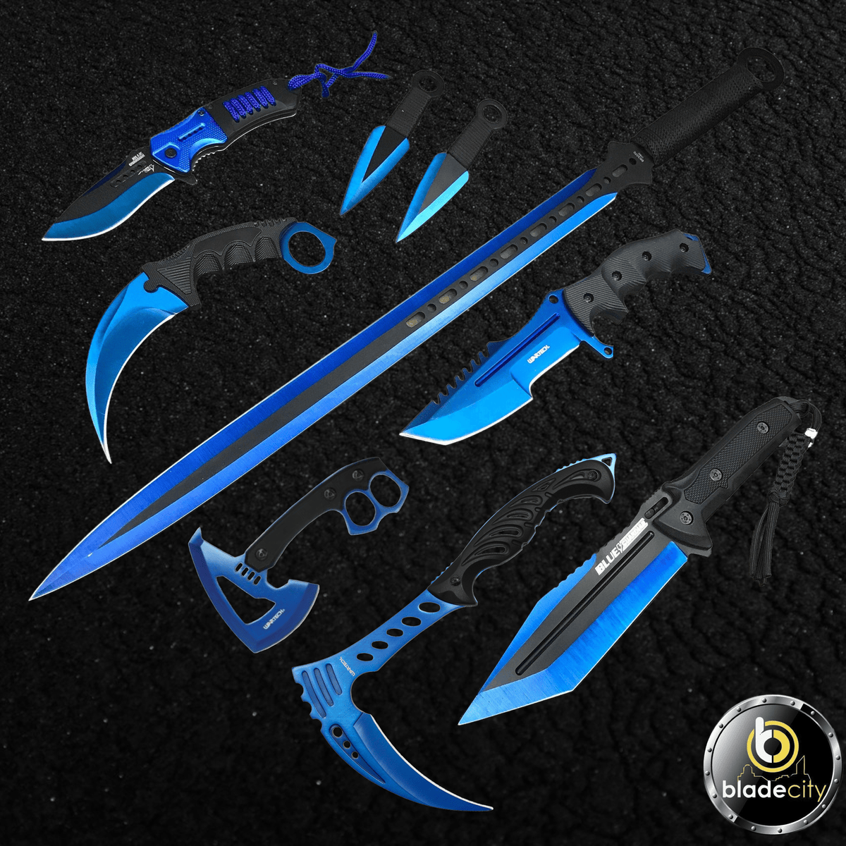 9 Piece Blue SubZero Mega Knife Set | Blade City