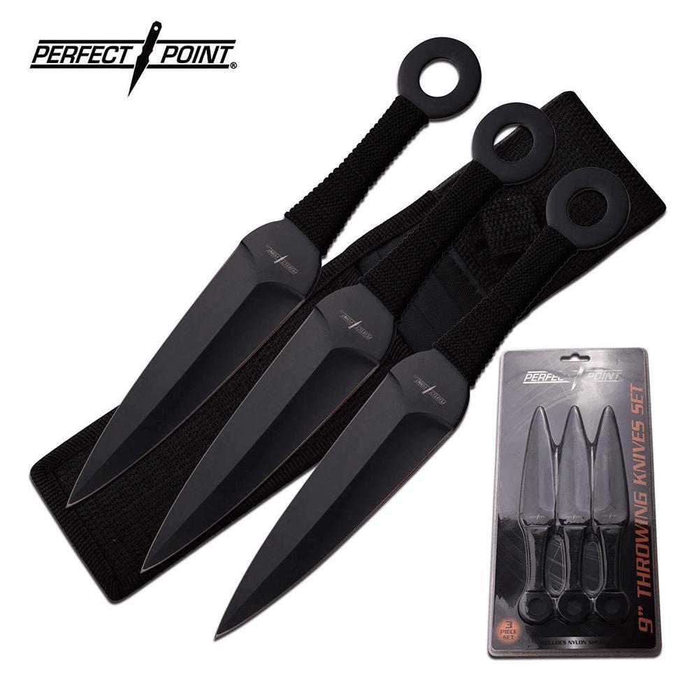 Midnight Hawk 3 Piece Throwing Knife Set | Blade City