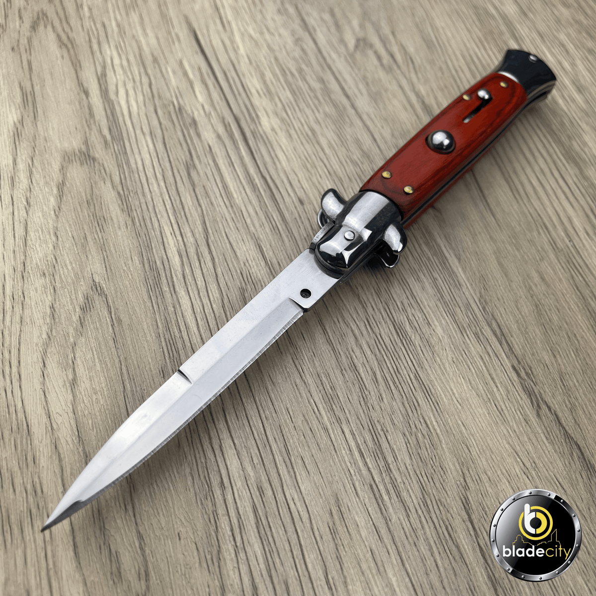 Woodsman Automatic Italian Switchblade Stiletto | Blade City