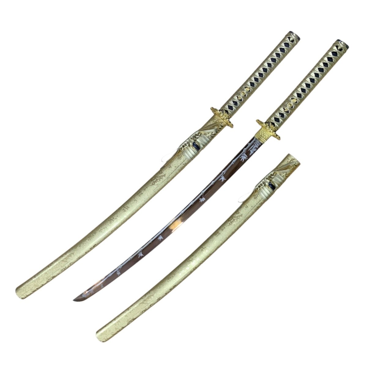 41″ 65Mn Spring Steel Gold Bamboo Samurai Sword Katana | Blade City