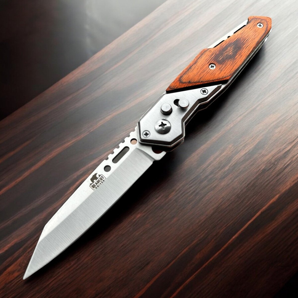 Bearcut Frontier Wooden Switchblade Knife | Blade City
