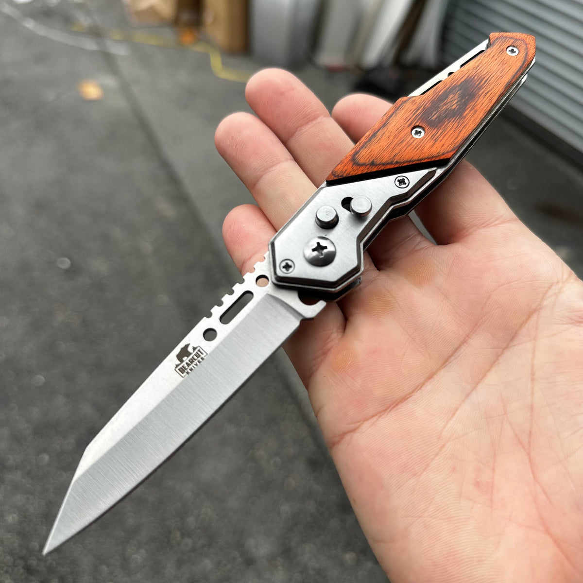 Bearcut Frontier Wooden Switchblade Knife | Blade City