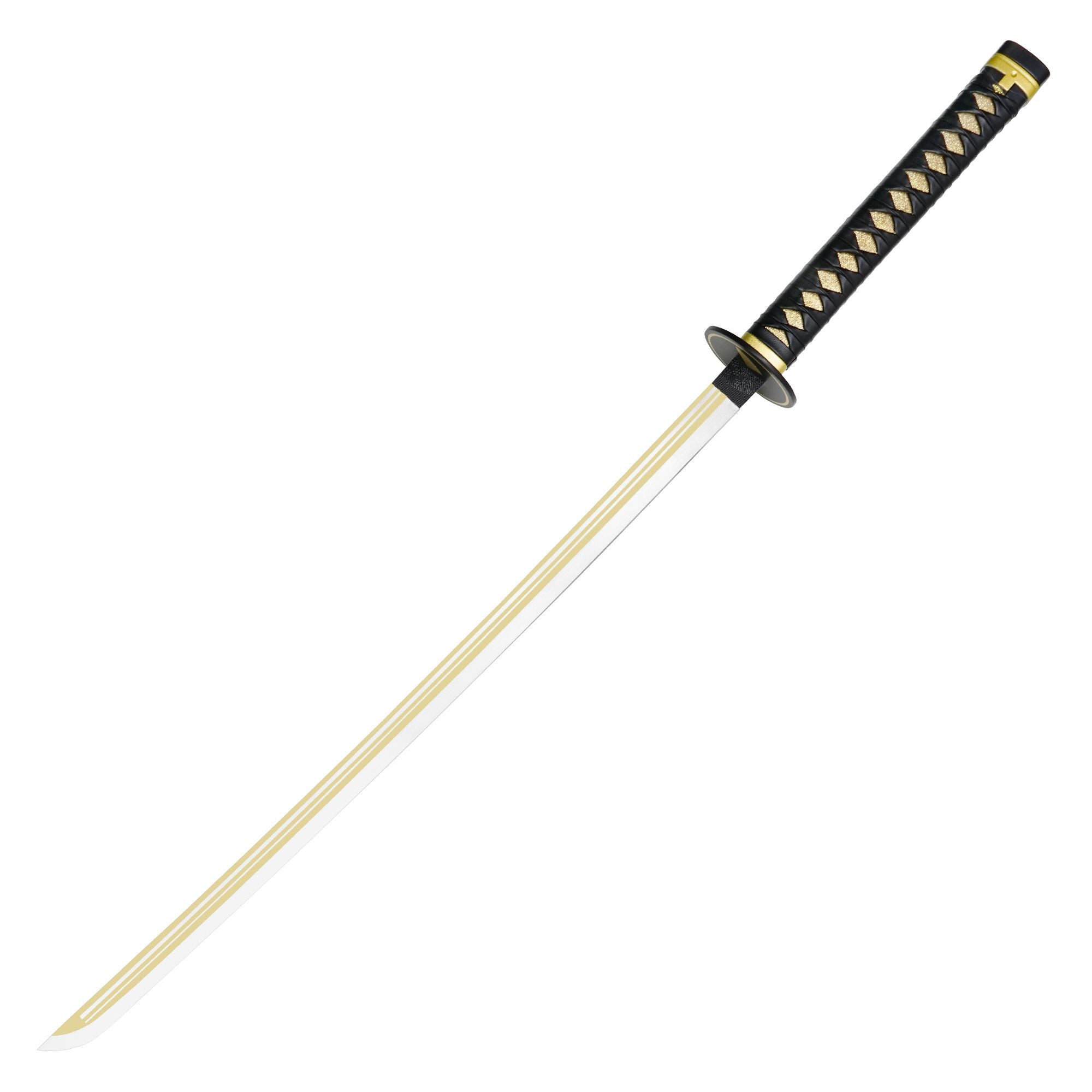 Dead Pool Dual Gold Katanas with Back Holster | Blade City