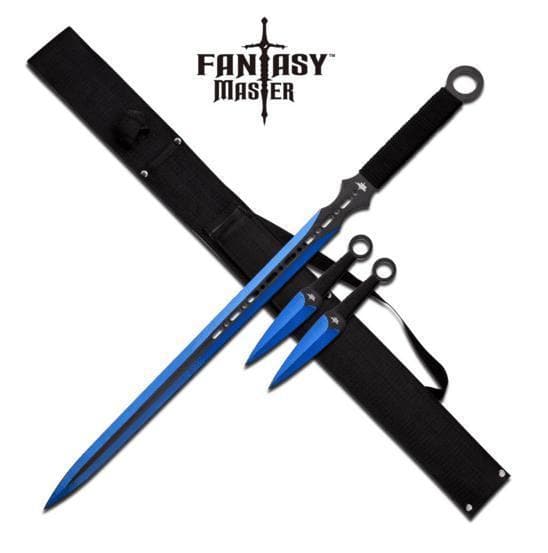 Blue Krypton Fantasy Sword w Dual Daggers | Blade City