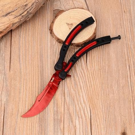 Red Slaughter Butterfly Knife (Sharp & Unsharp available) | Blade City