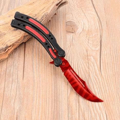 Red Slaughter Butterfly Knife Sharp Unsharp Available Blade City red-slaughter-butterfly-knife-sharp-unsharp-available-blade-city