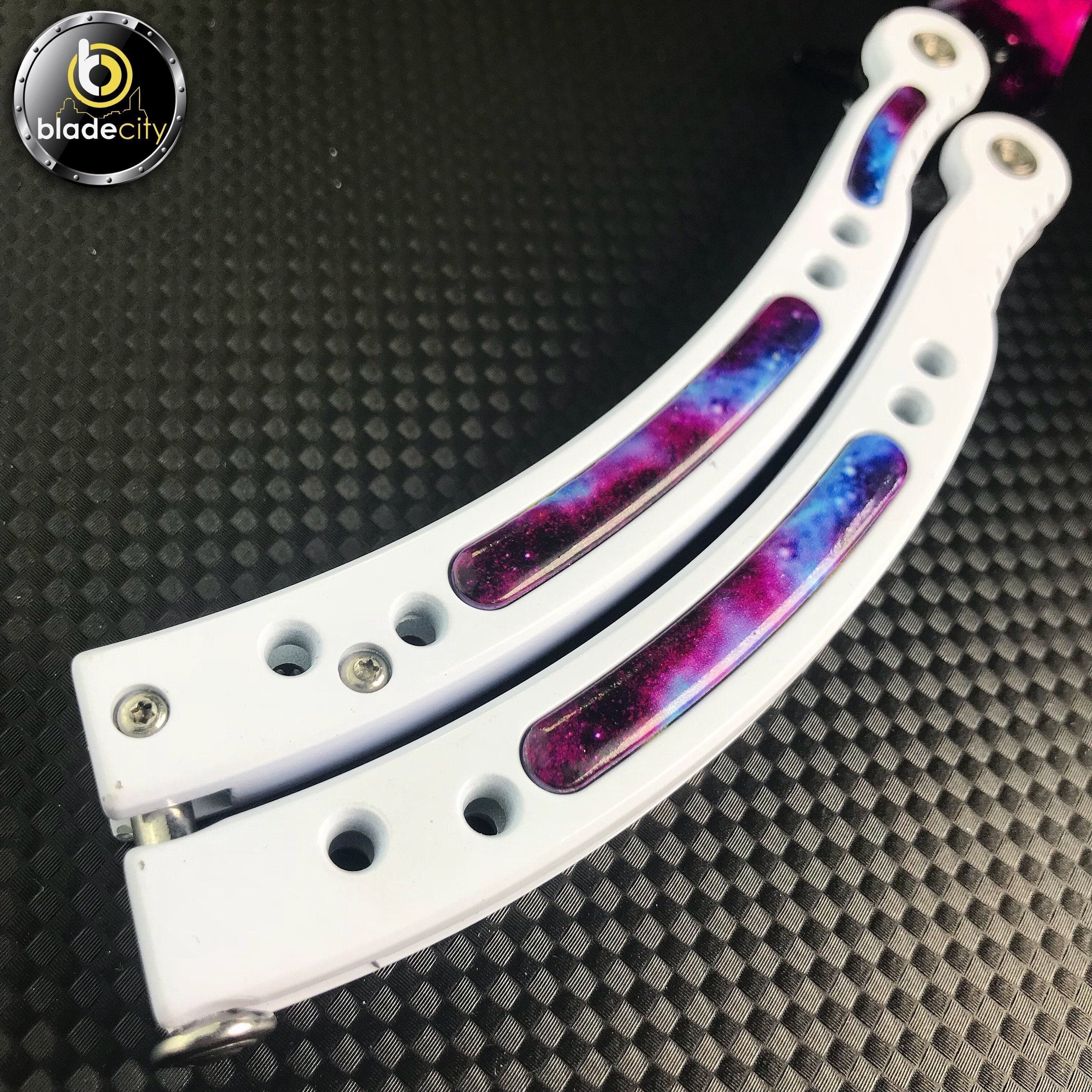 *TRAINER BLADE* Video Game Inspired White Galaxy Balisong | Blade City