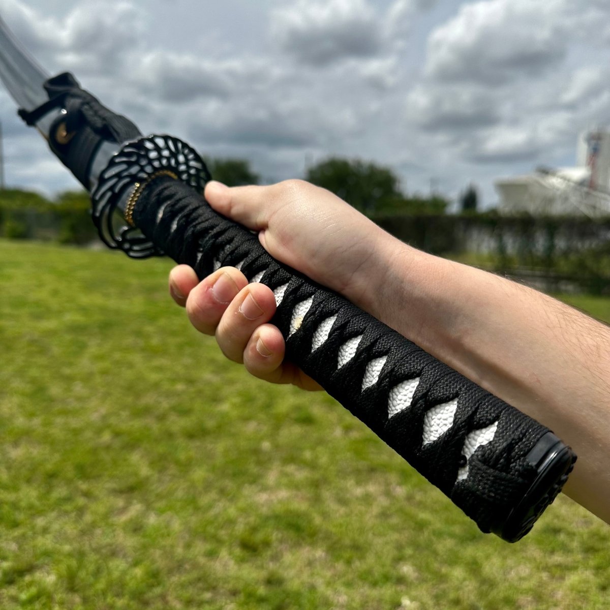 Fire Damascus Hand Forged Carbon Steel Katana | Blade City