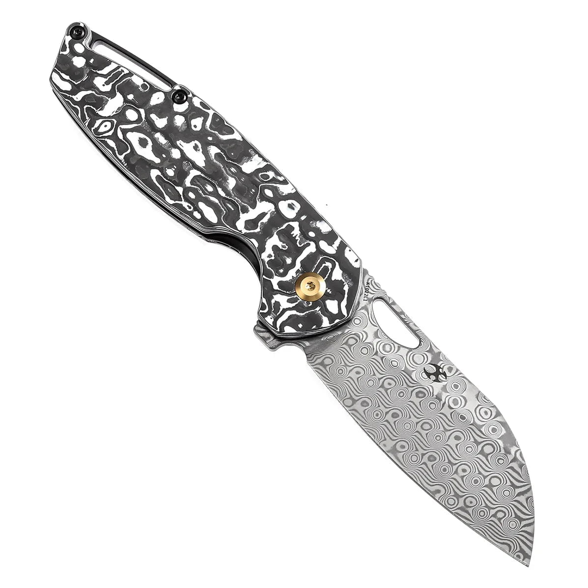 Kansept Knives Swan Model 6 Left Handed Knife White Nebula CF (3" Ston ...