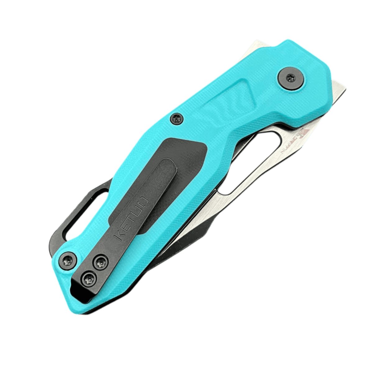 KETUO Mini Griffin G10 – 14C28N Blade, Button Liner Lock, Titanium Cli ...