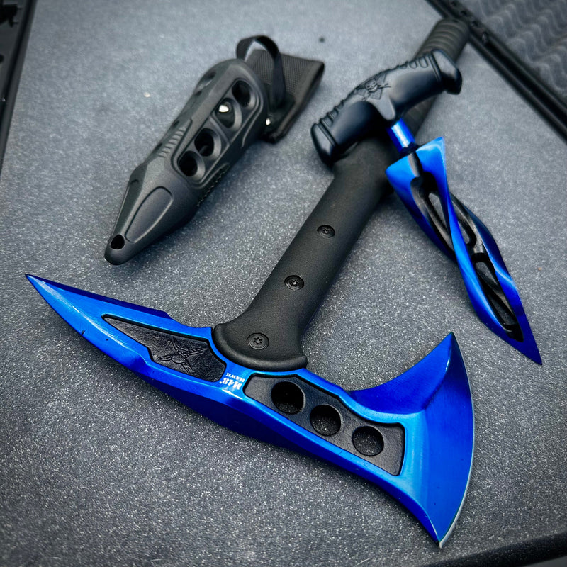 M48 Krypton Blue Axe and Cyclone Push Dagger (Sold Separately) | Blade City