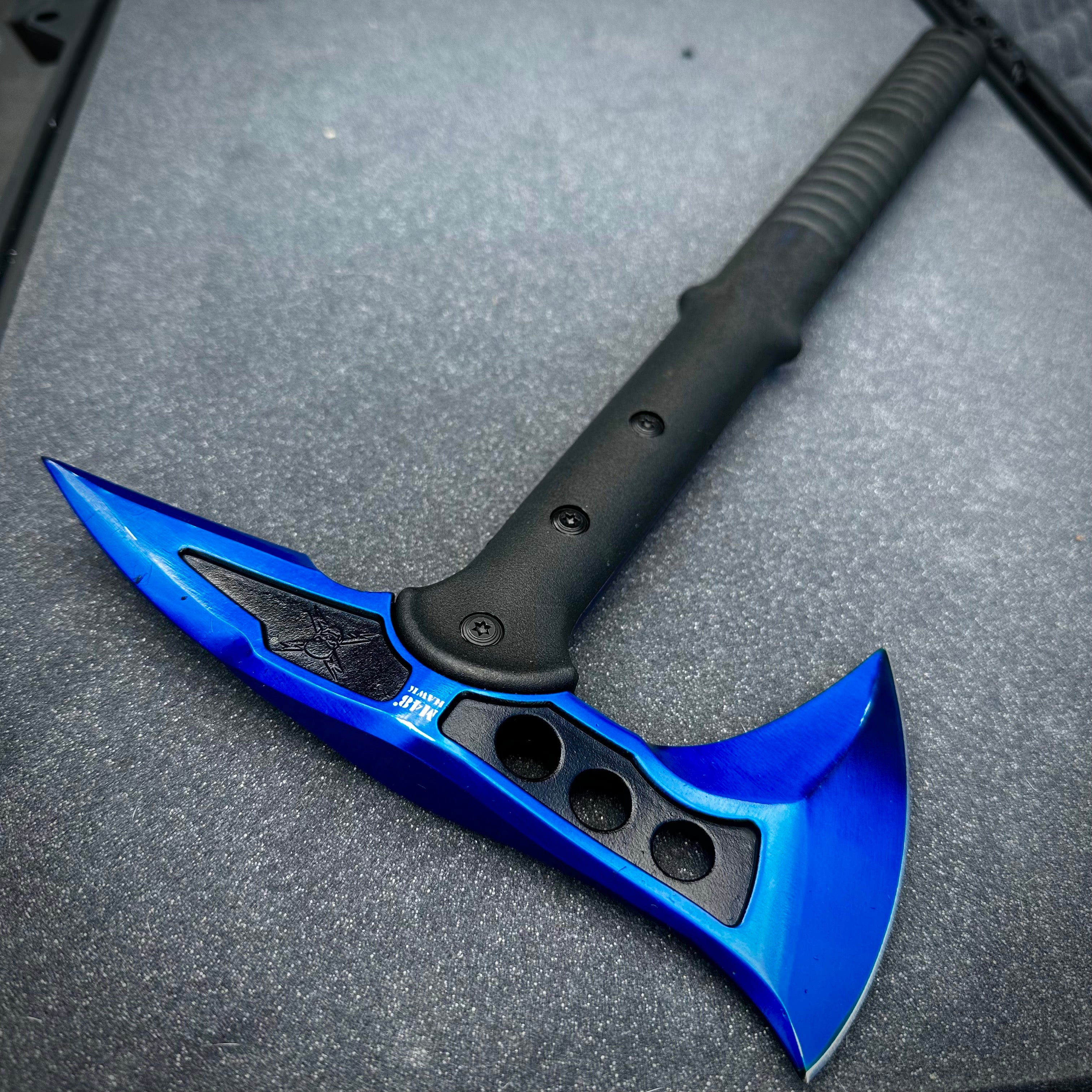 M48 Krypton Blue Axe and Cyclone Push Dagger (Sold Separately) | Blade City