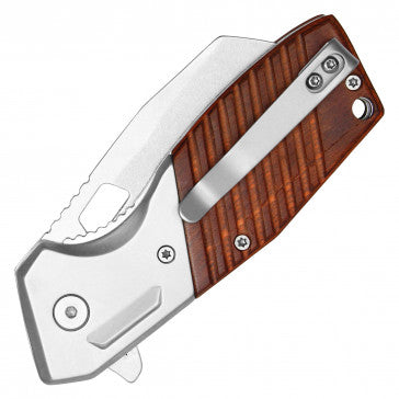 Mini Stub Pocket Knife - 7" Assisted Open with Wood | Blade City
