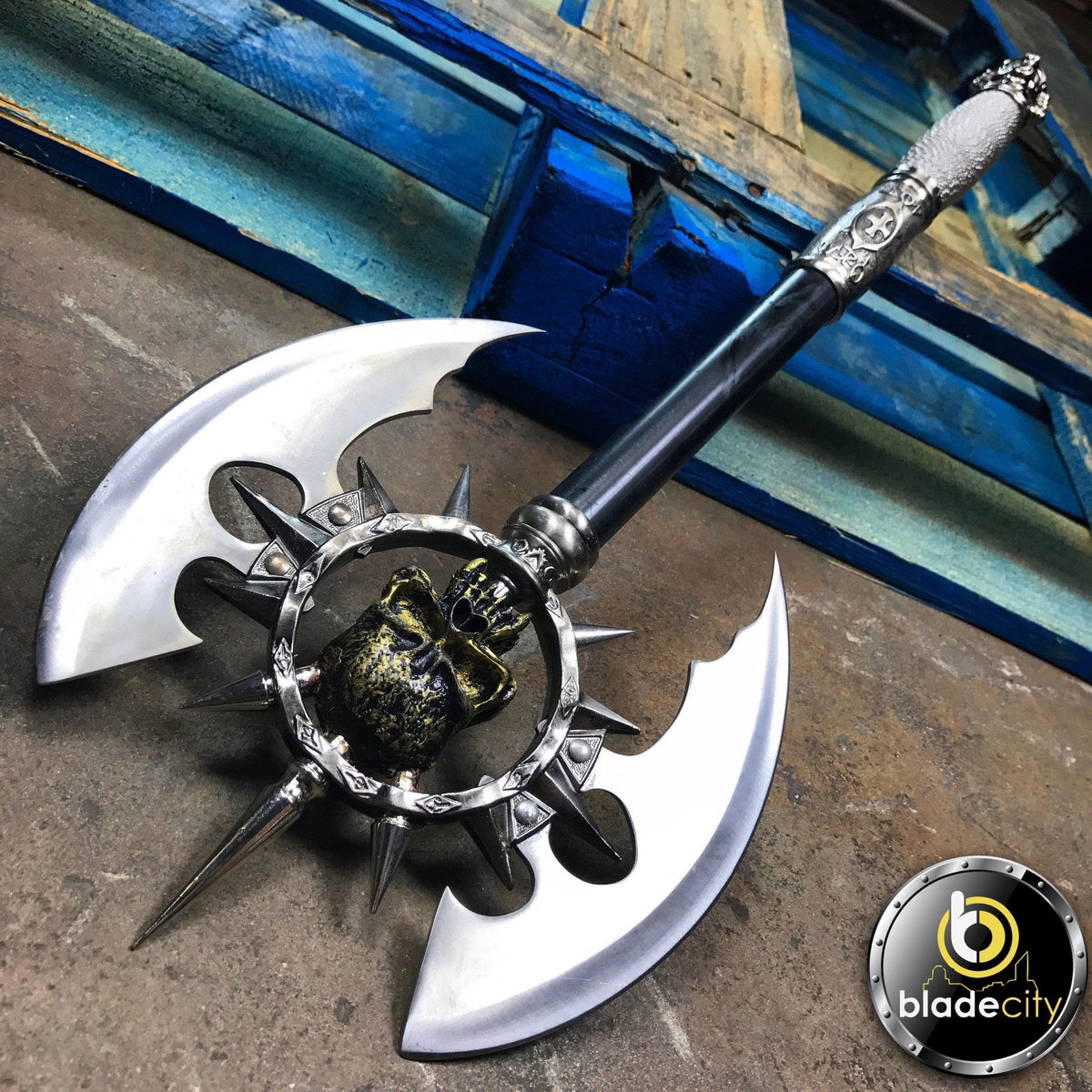 Skull Basher Axe | Blade City: Fantasy Axe with Stainless Steel Spikes