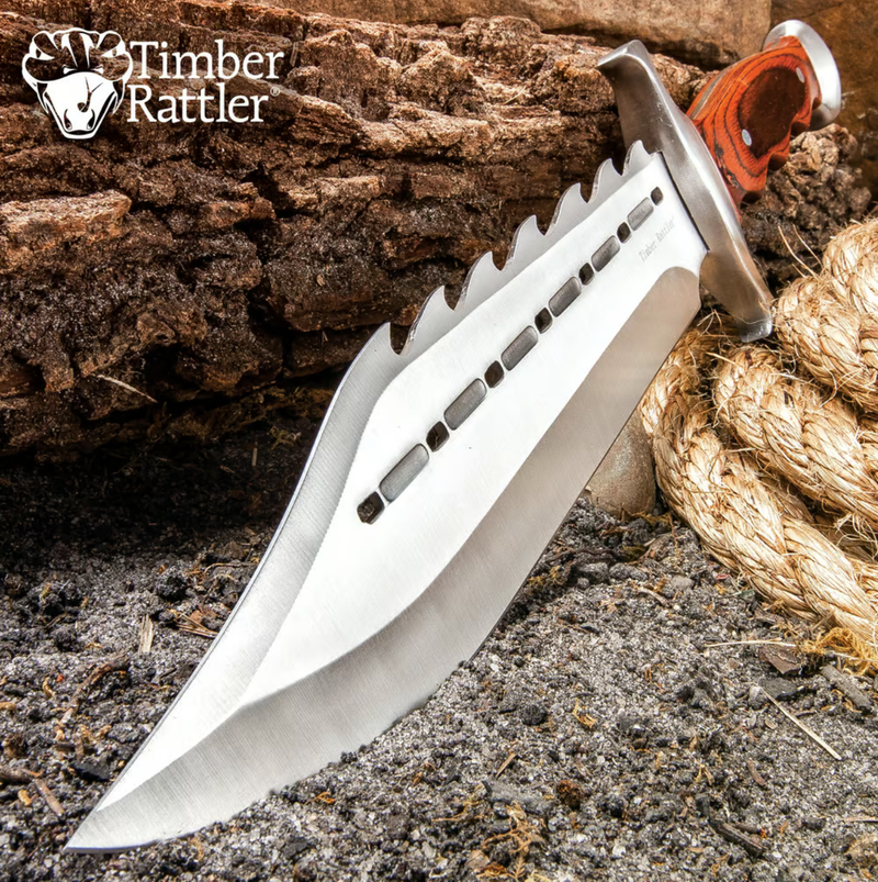 Timber Rattler Sinful Spiked Bowie Knife With Nylon Sheath | Blade City