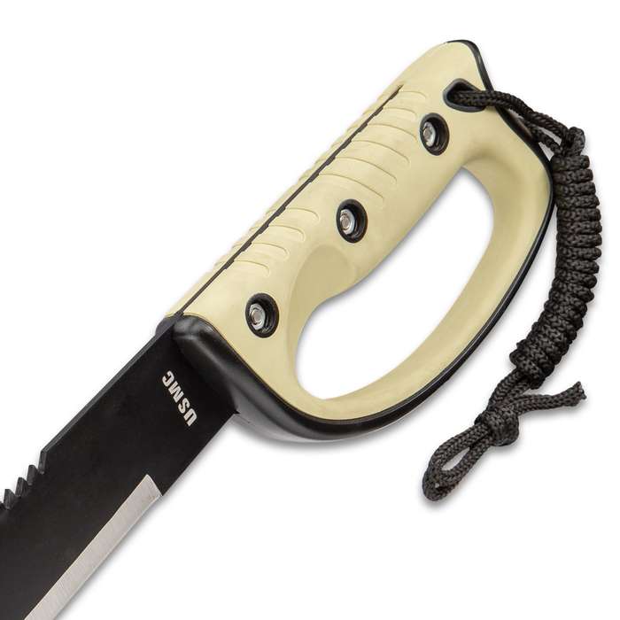 USMC Semper Fi Sawback Machete With Sheath | Blade City